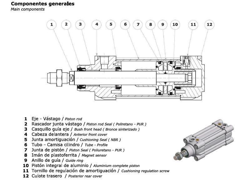 Cilindros Neumáticos Partes Principales Cavisa Automatización Industrial